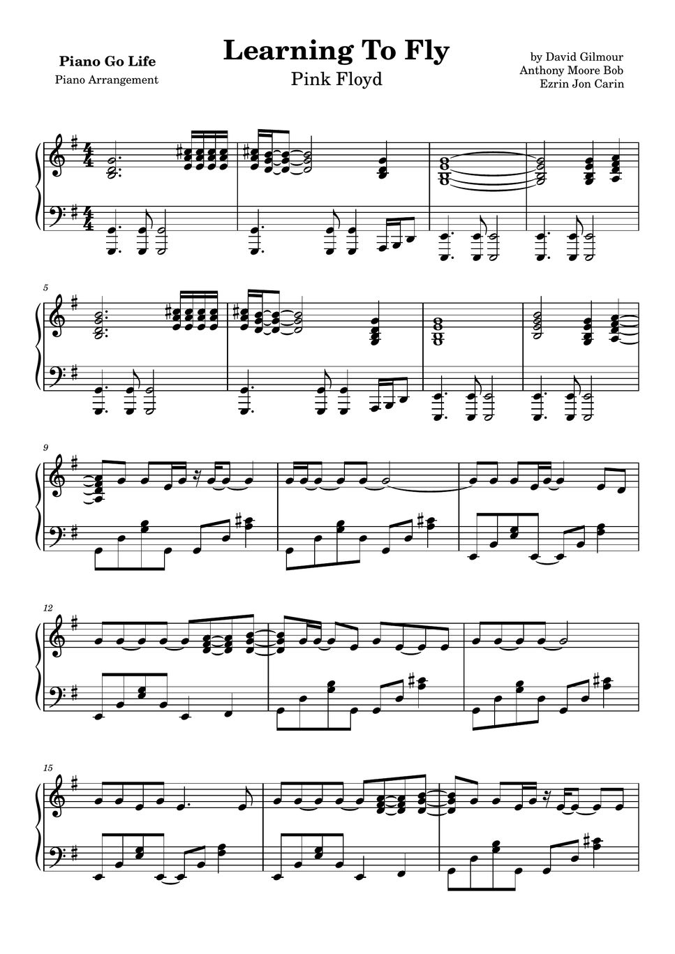 Pink Floyd - Learning To Fly 楽譜 by Piano Go Life