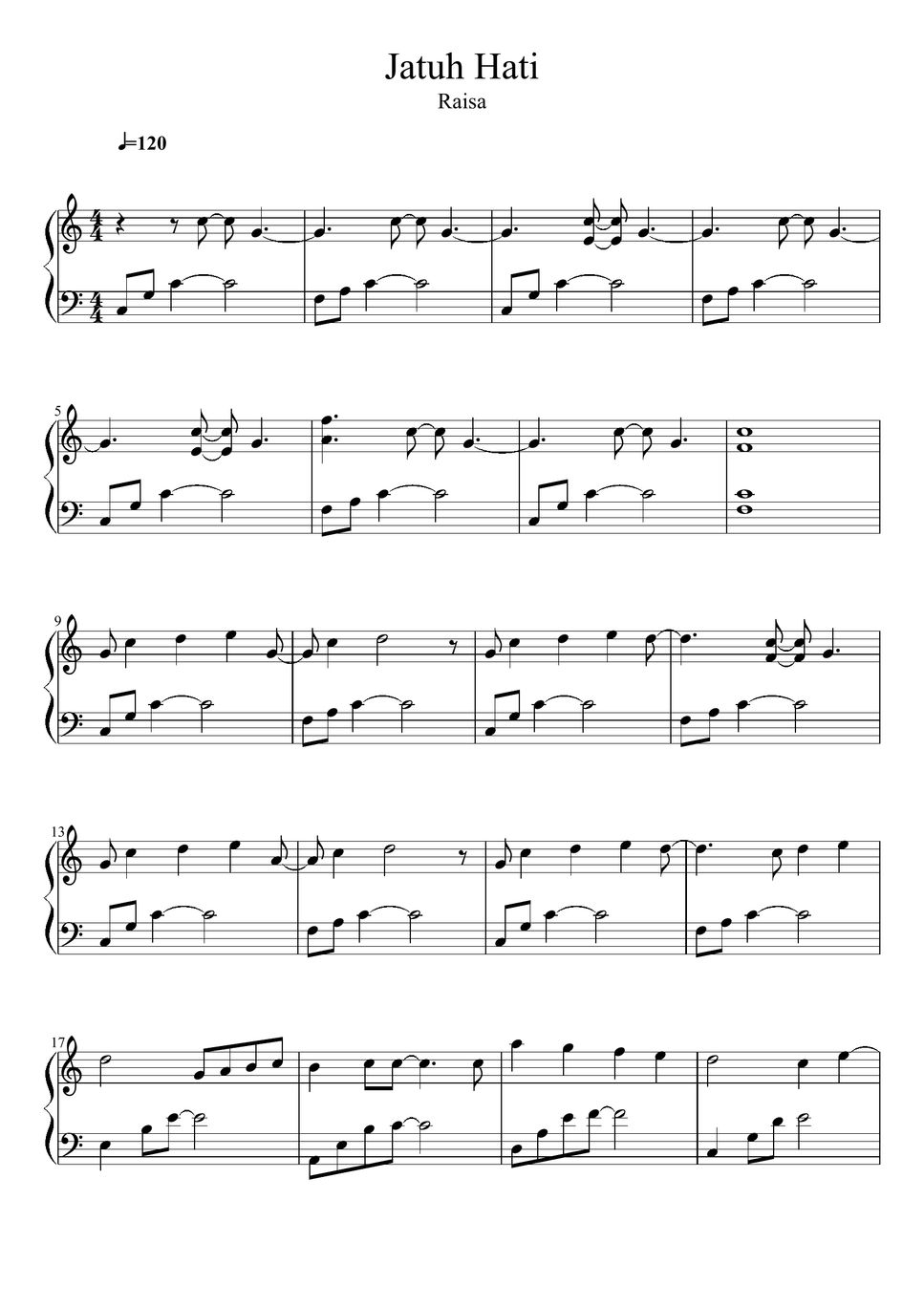 Raisa - Jatuh Hati Sheets by Henry William