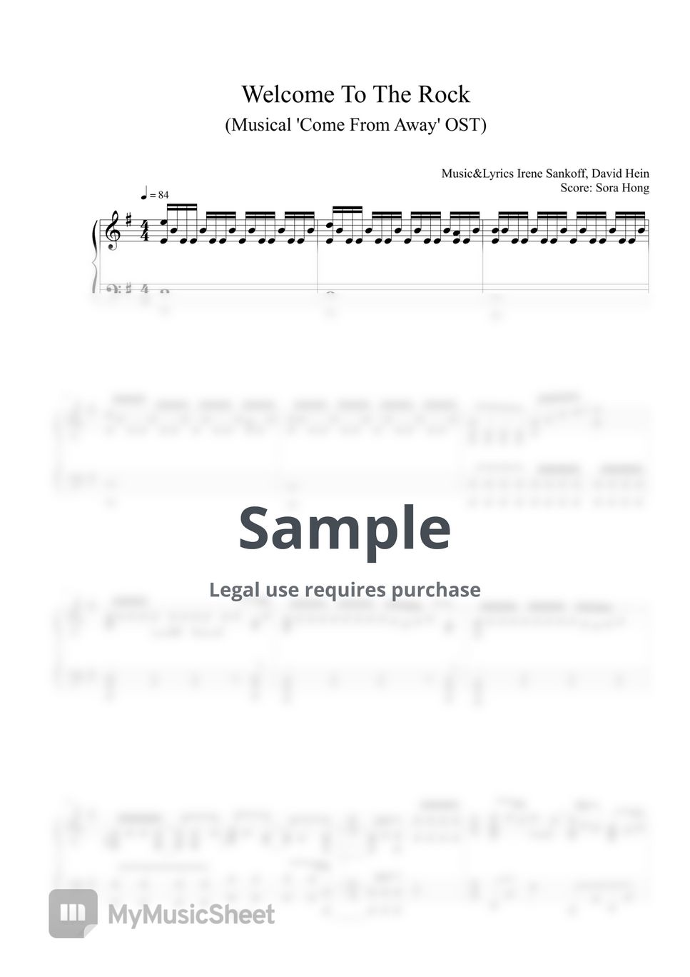 Musical 'Come Frome Away' OST - Welcome to the Rock Sheets by sora Hong