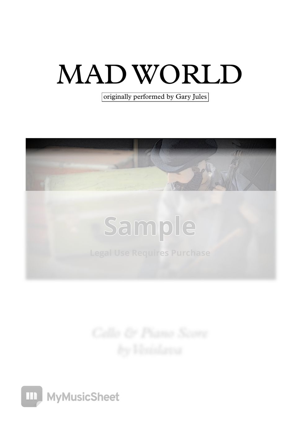 Gary Jules - Mad World (Cello & Piano) 악보 by Vesislava