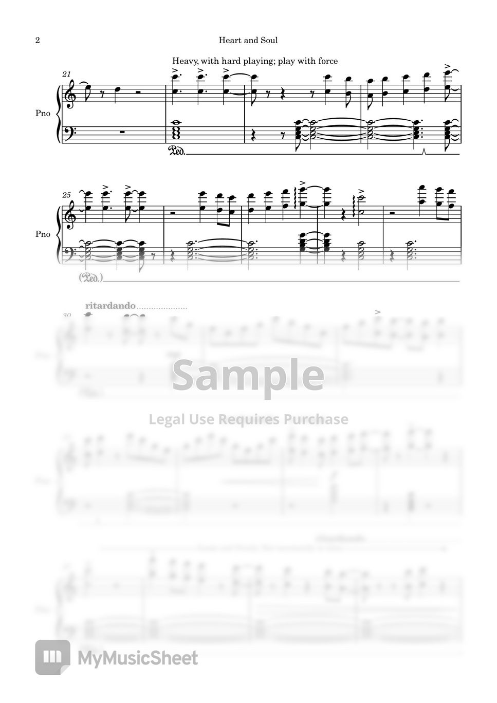 Hoagy Carmichael - Heart and Soul (For Solo Piano) Sheets by The Piano Kid