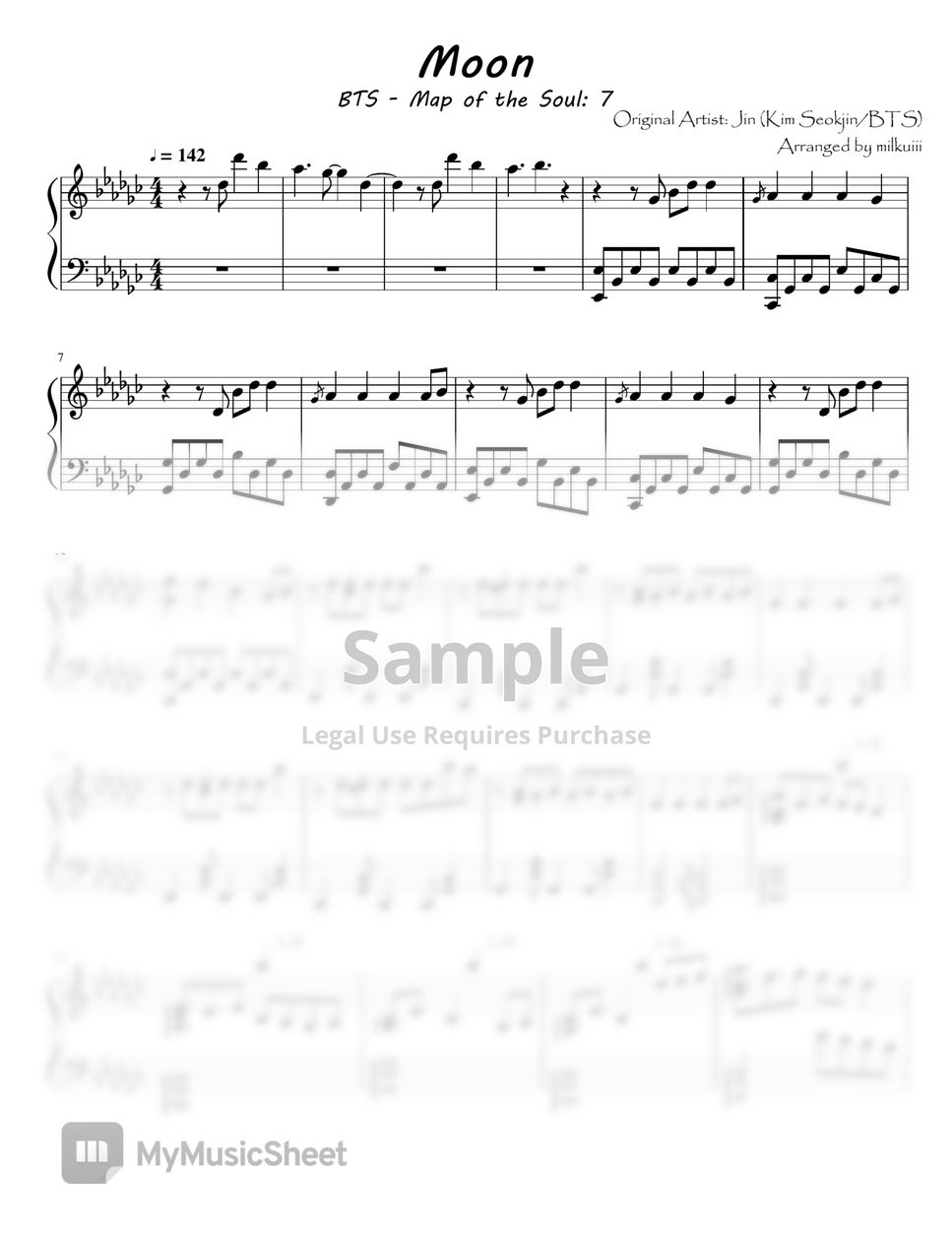 BTS - Moon Lembar Musik by milkuiii