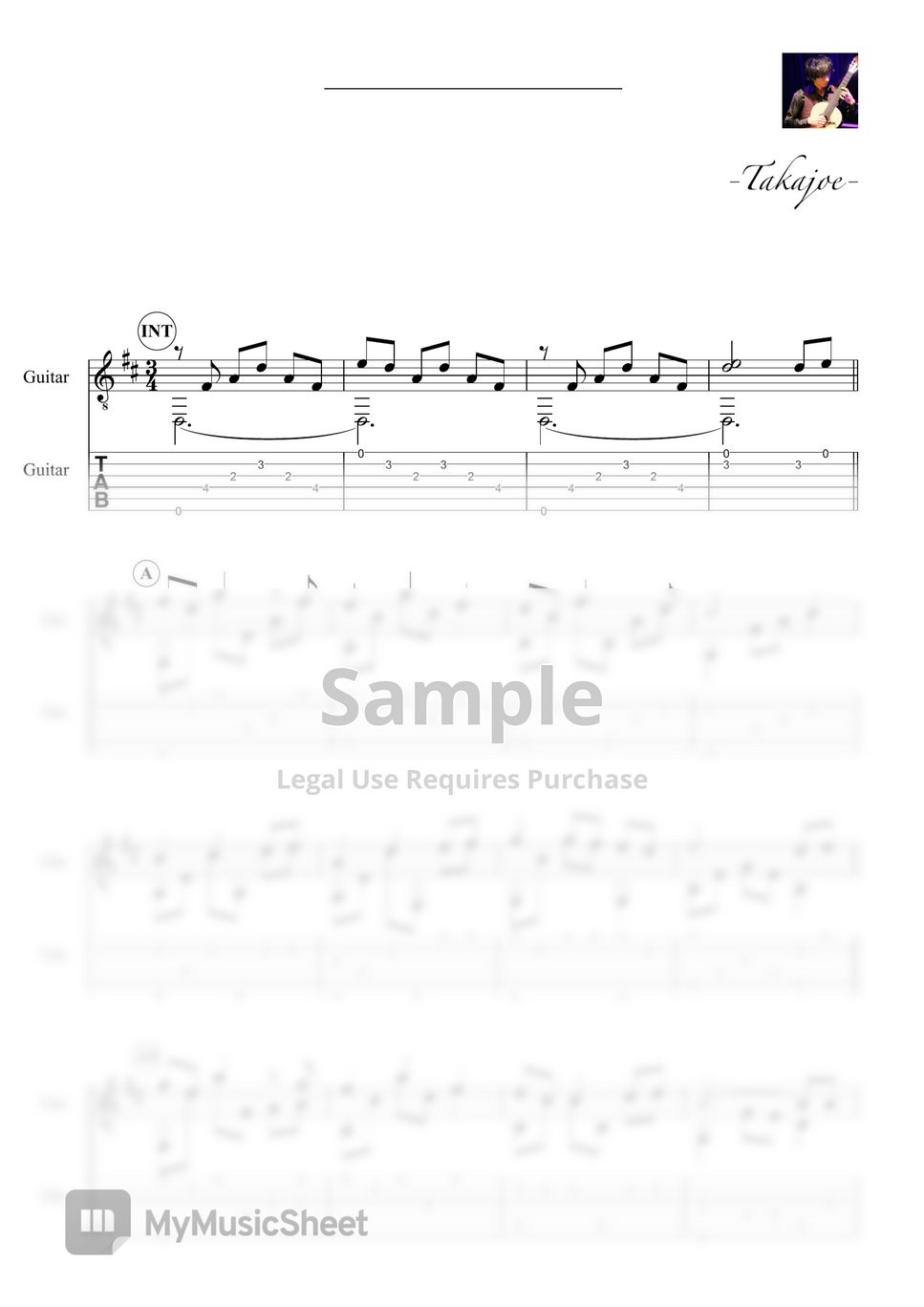 Spirited Away - Always with Me Tab + 1staff by Takajoe