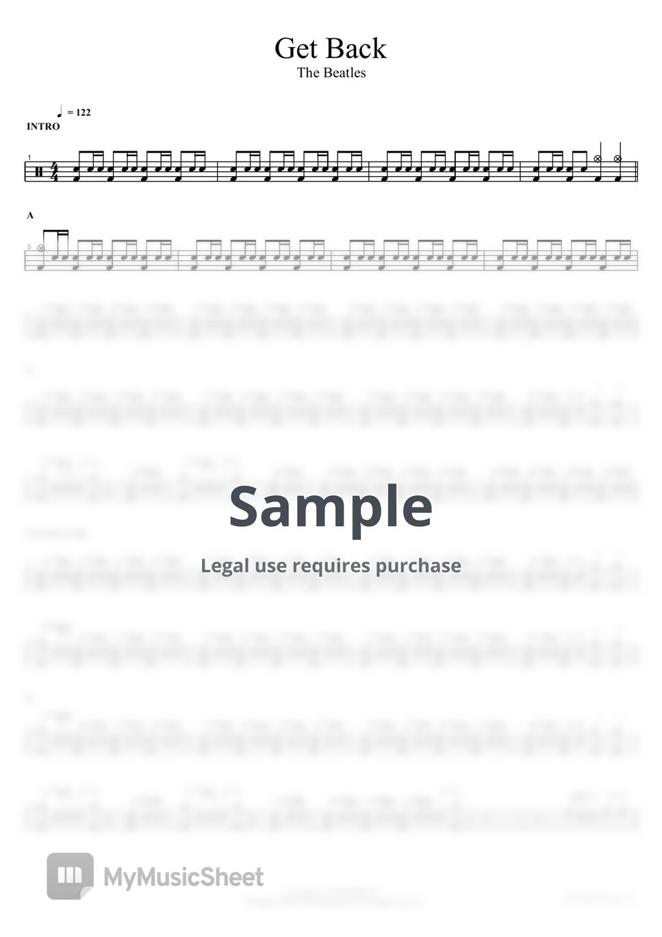 The Beatles - Get Back Sheets by COPYDRUM