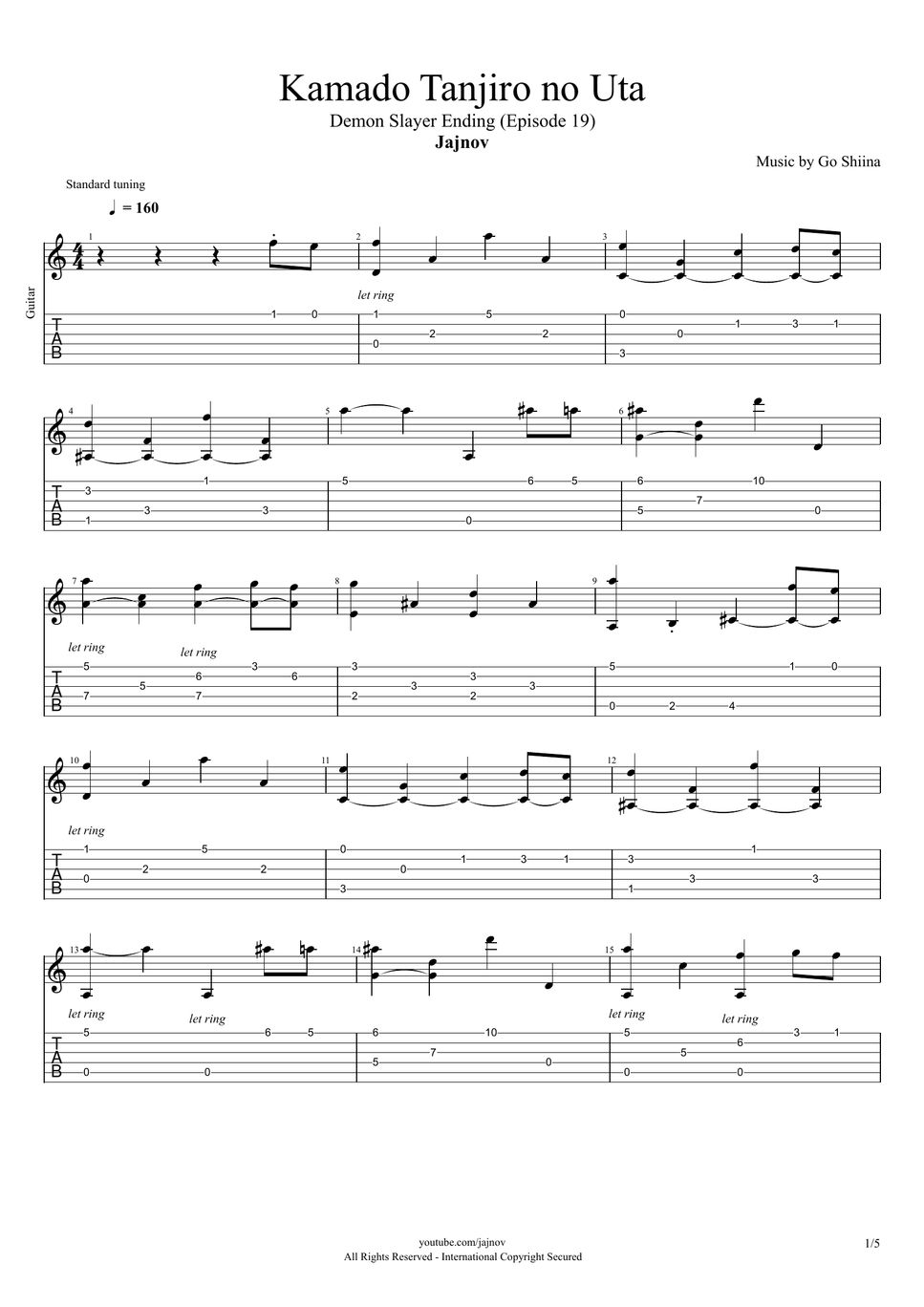 Demon Slayer EP19 ED - Kamado Tanjiro no Uta (Guitar Version ...