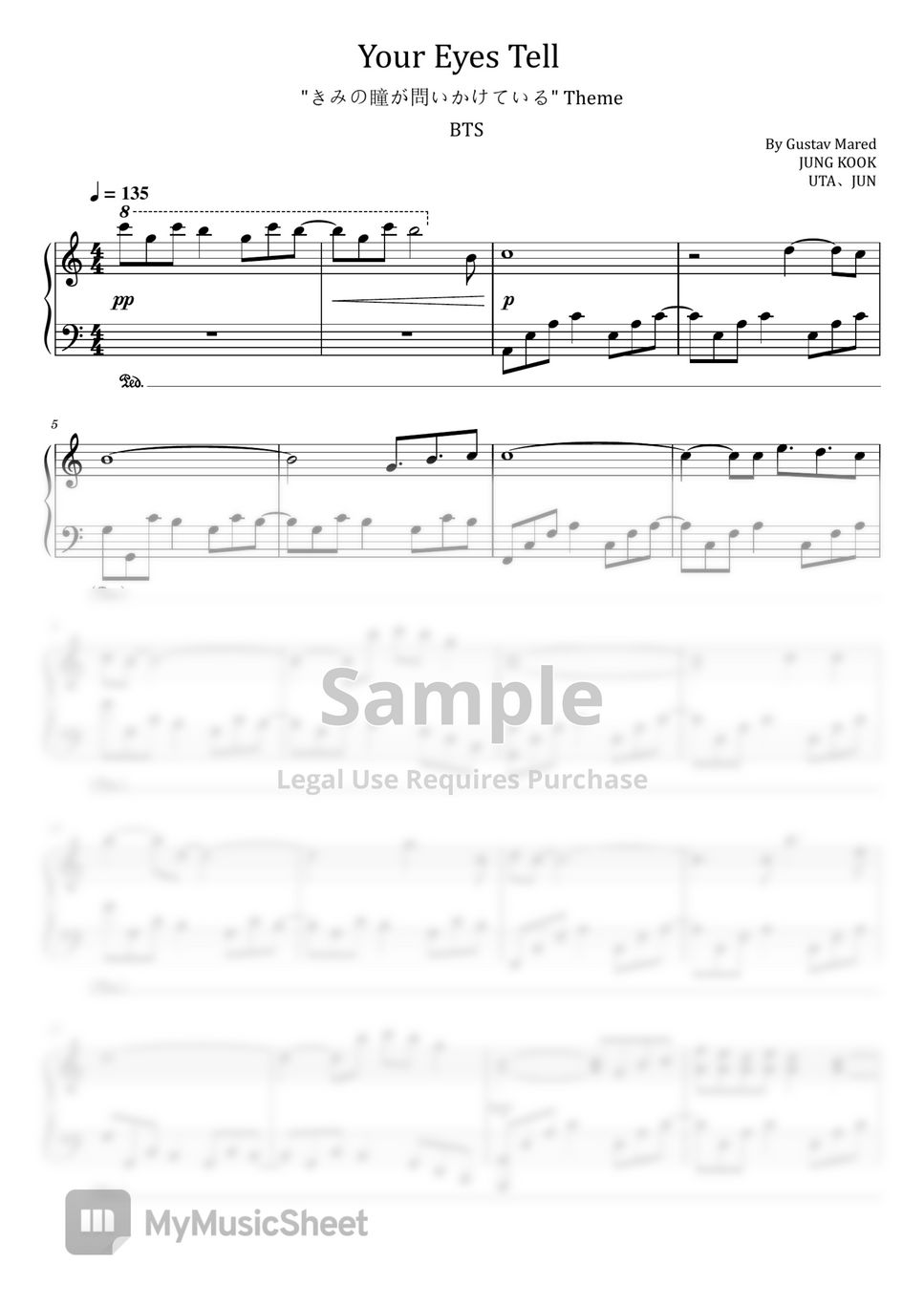 Jun, Jeongguk Jeon, Gustav Mared, Uta - Your Eyes Tell (BTS - "きみの瞳が ...