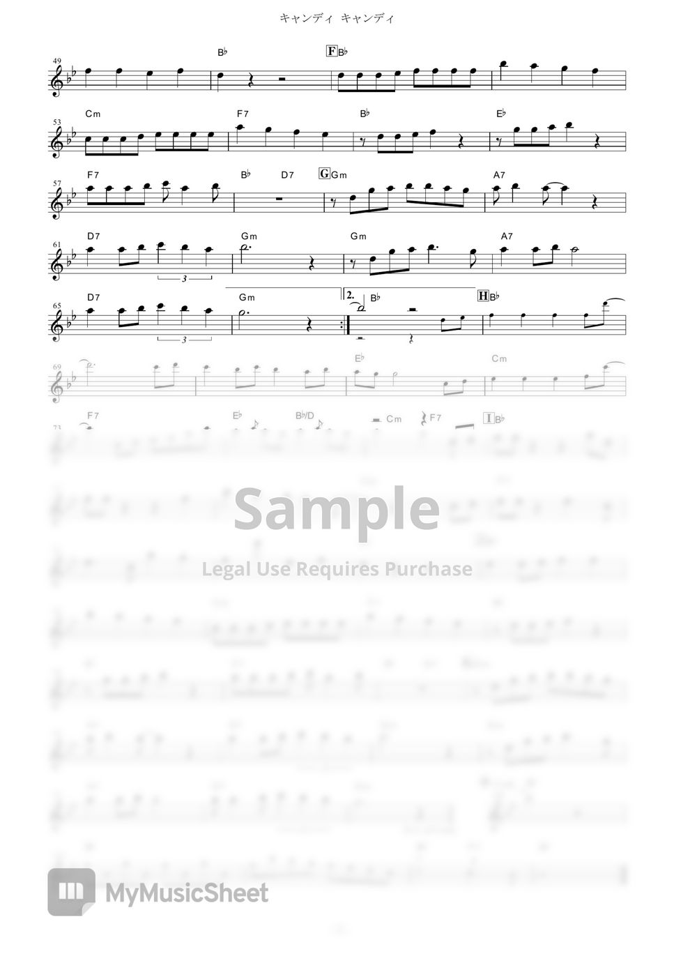 Mitsuko Horie - Candy Candy (Candy Candy / in Bb) Sheet Music by muta-sax