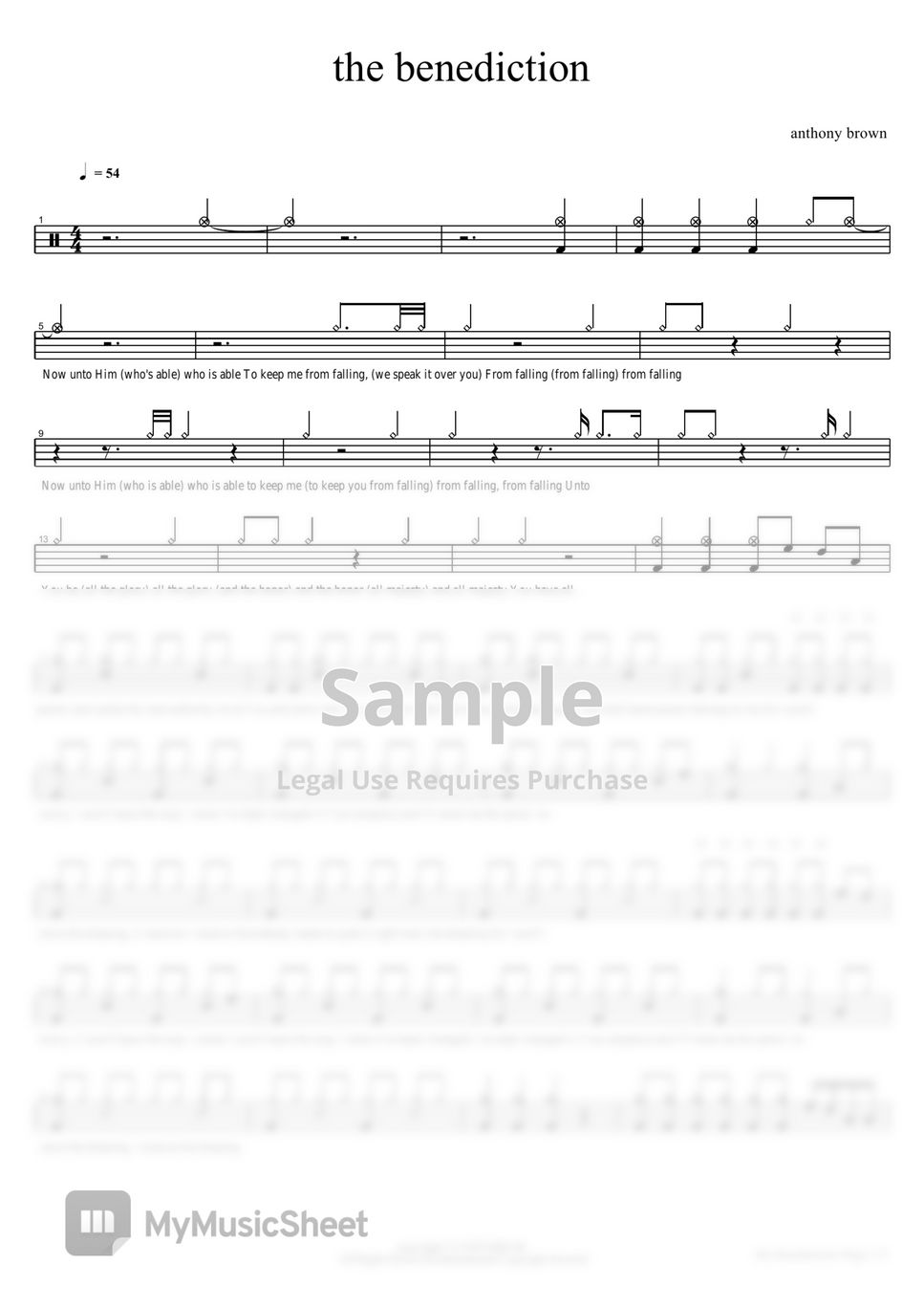 anthony brown - the benediction Sheets by COPYDRUM