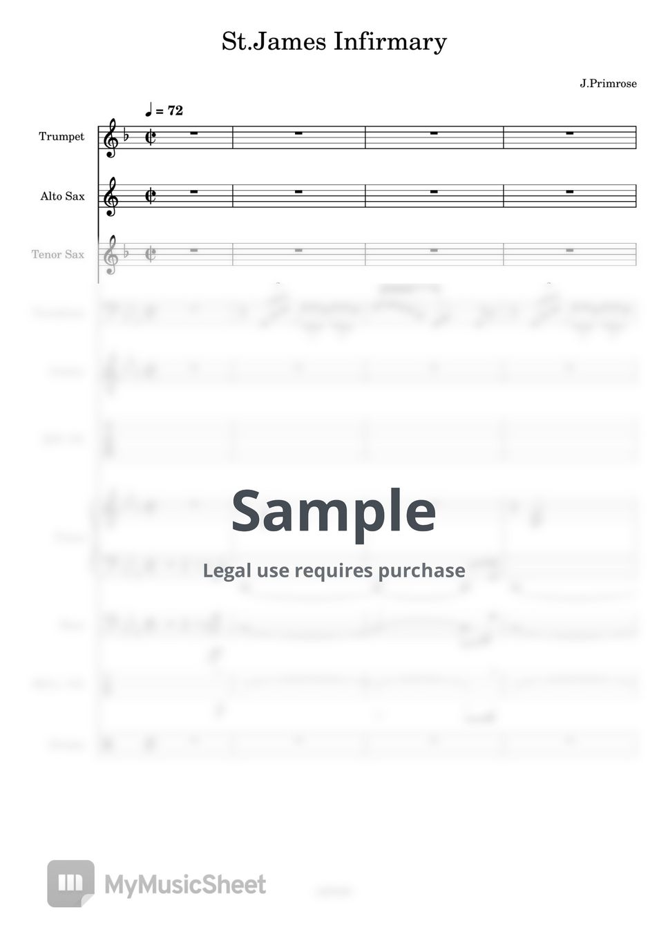J.Primrose - St.James Infirmary (Jazz Band ver.) Sheet Music by jsMusic