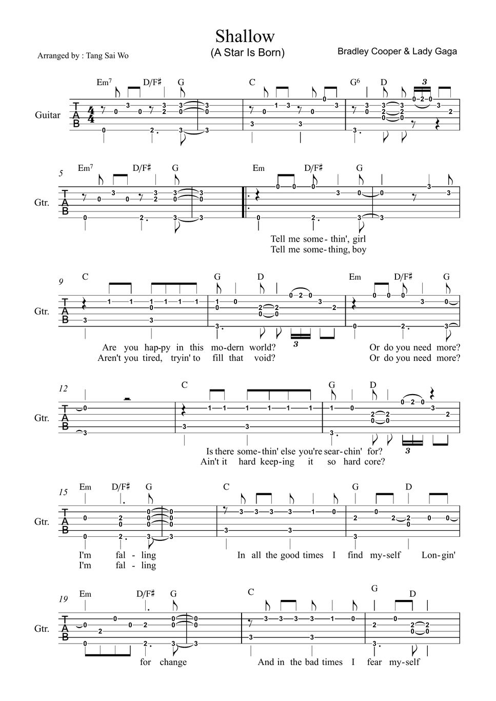 Lady Gaga, Bradley Cooper - Shallow (Shallow - Lady Gaga, Bradley ...