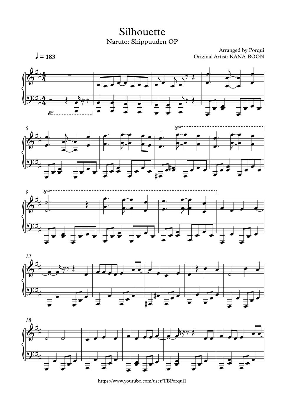 Silhouette - Naruto: Shippuuden OP 16 Sheets by Porqui