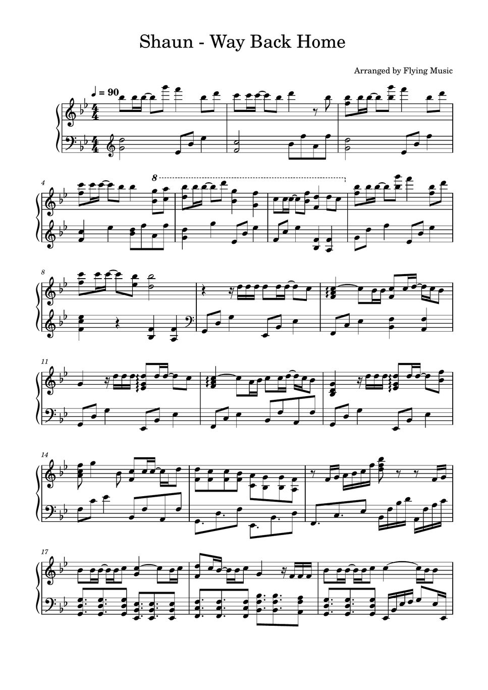 Shaun 숀 - Way Back Home Sheet