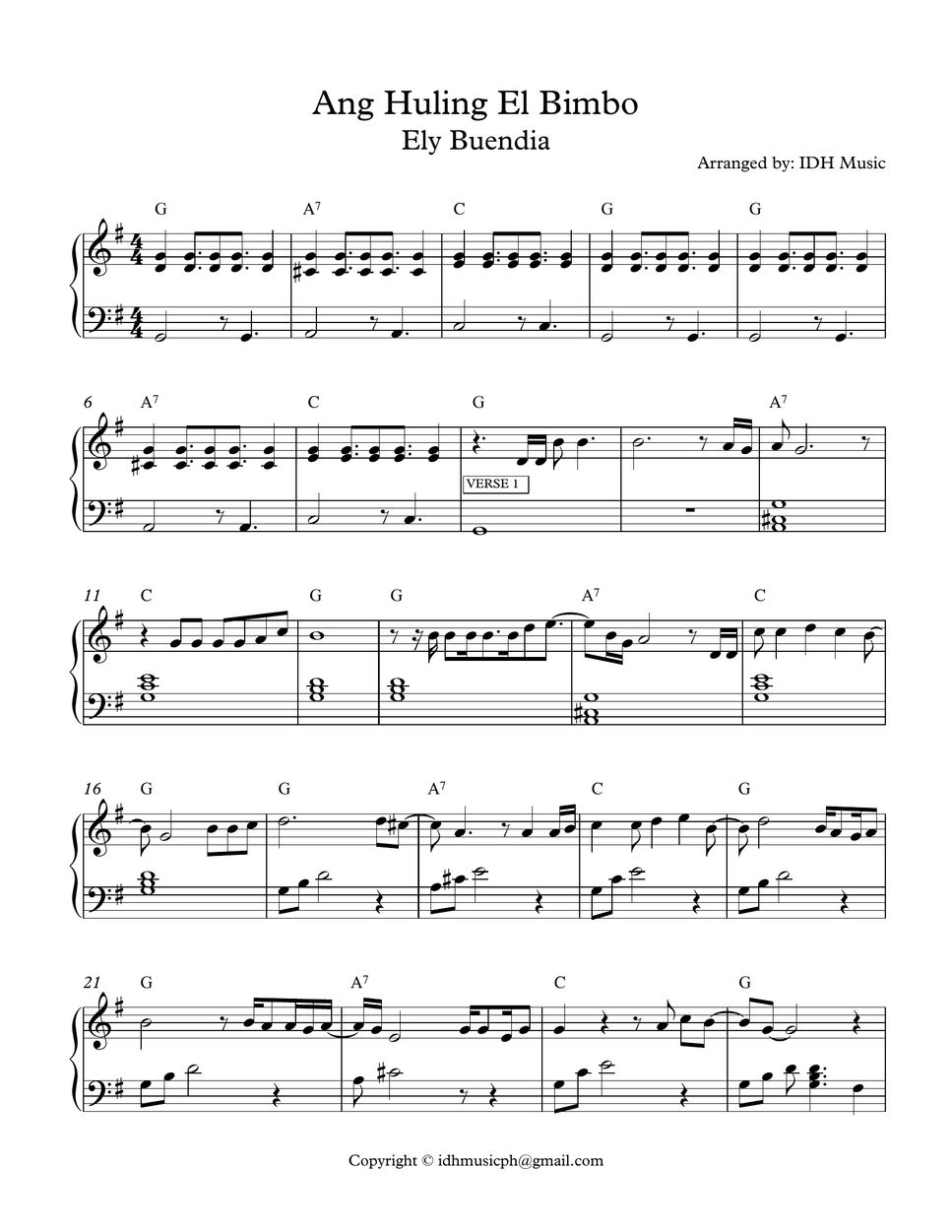 Ely Buendia - Ang Huling El Bimbo Sheet