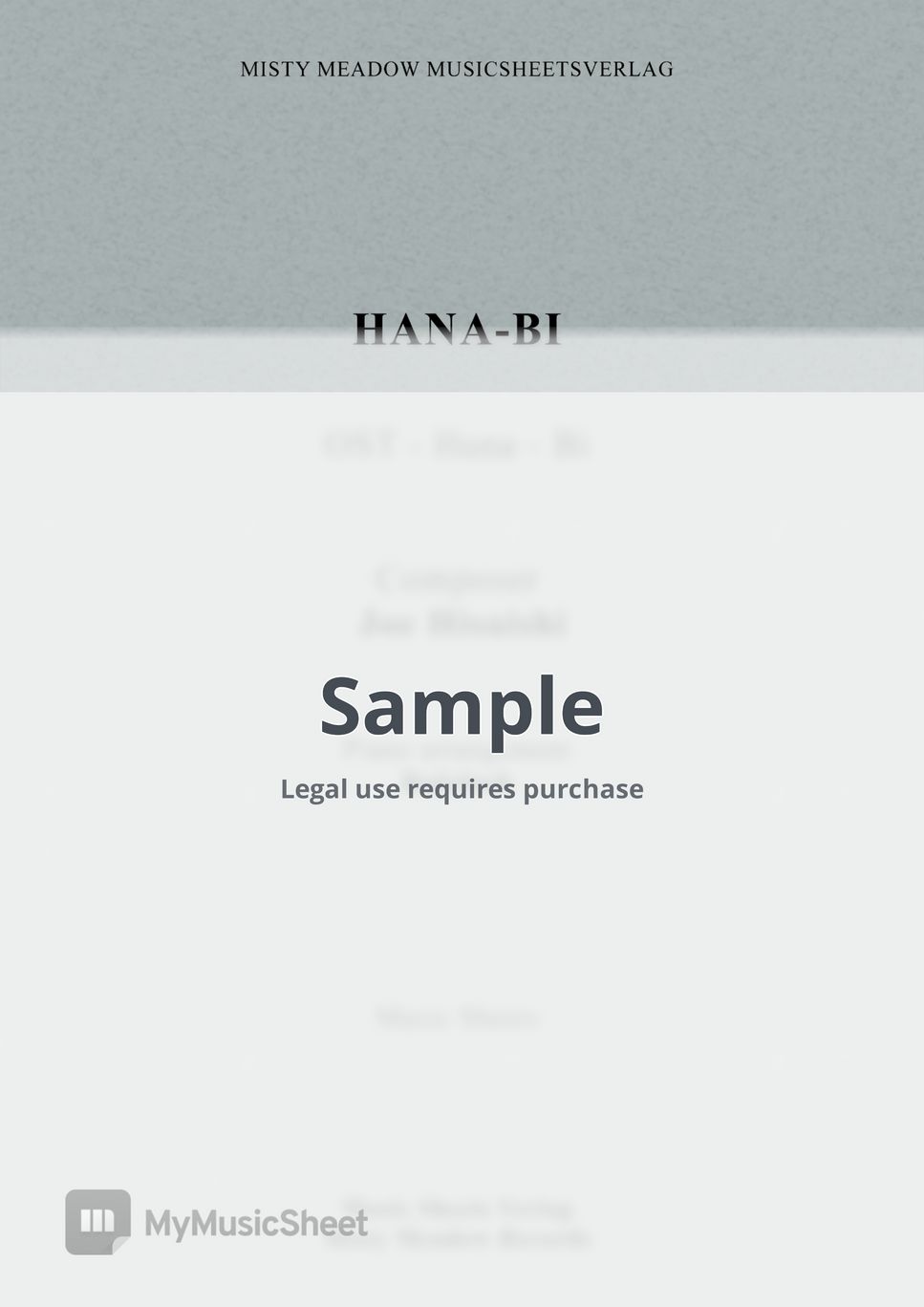 Joe Hisaishi - HANA-BI OST - Main Theme Hana - Bi Sheets by Rolelush