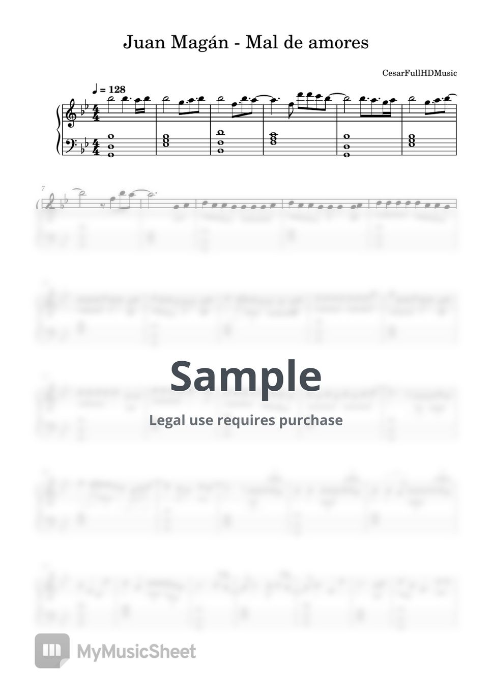 Juan Magán - Mal de amores Sheet Music