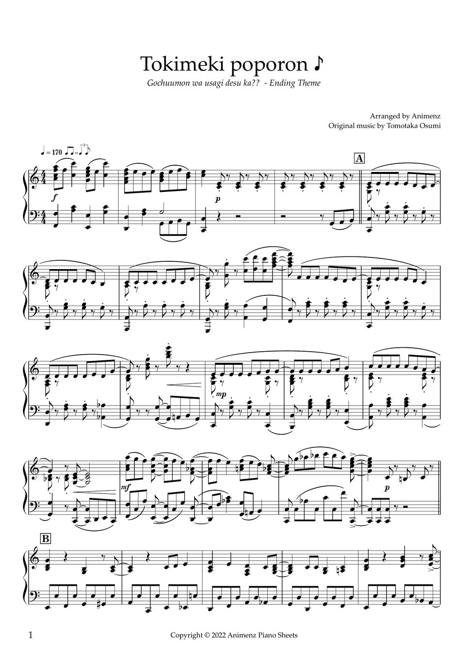 Tomotaka Osumi - Tokimeki Poporon ♪ (Gochuumon wa Usagi desu ka? S2 ED ...