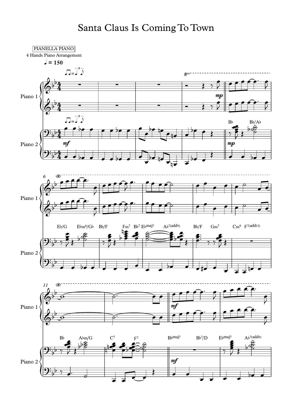 Michael Buble - Santa Claus Is Coming To Town (Piano Sheet+Drum Backing ...