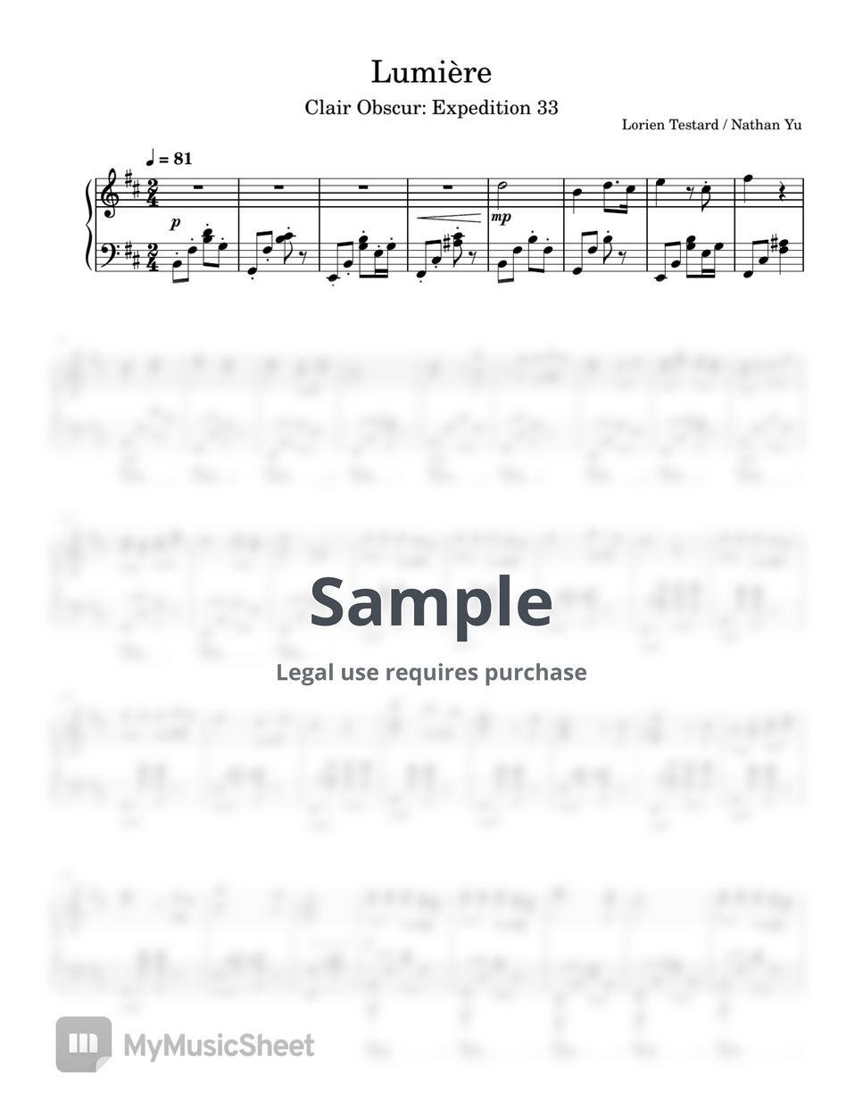 Lorien Testard - Lumière Sheet Music by Nathan Yu