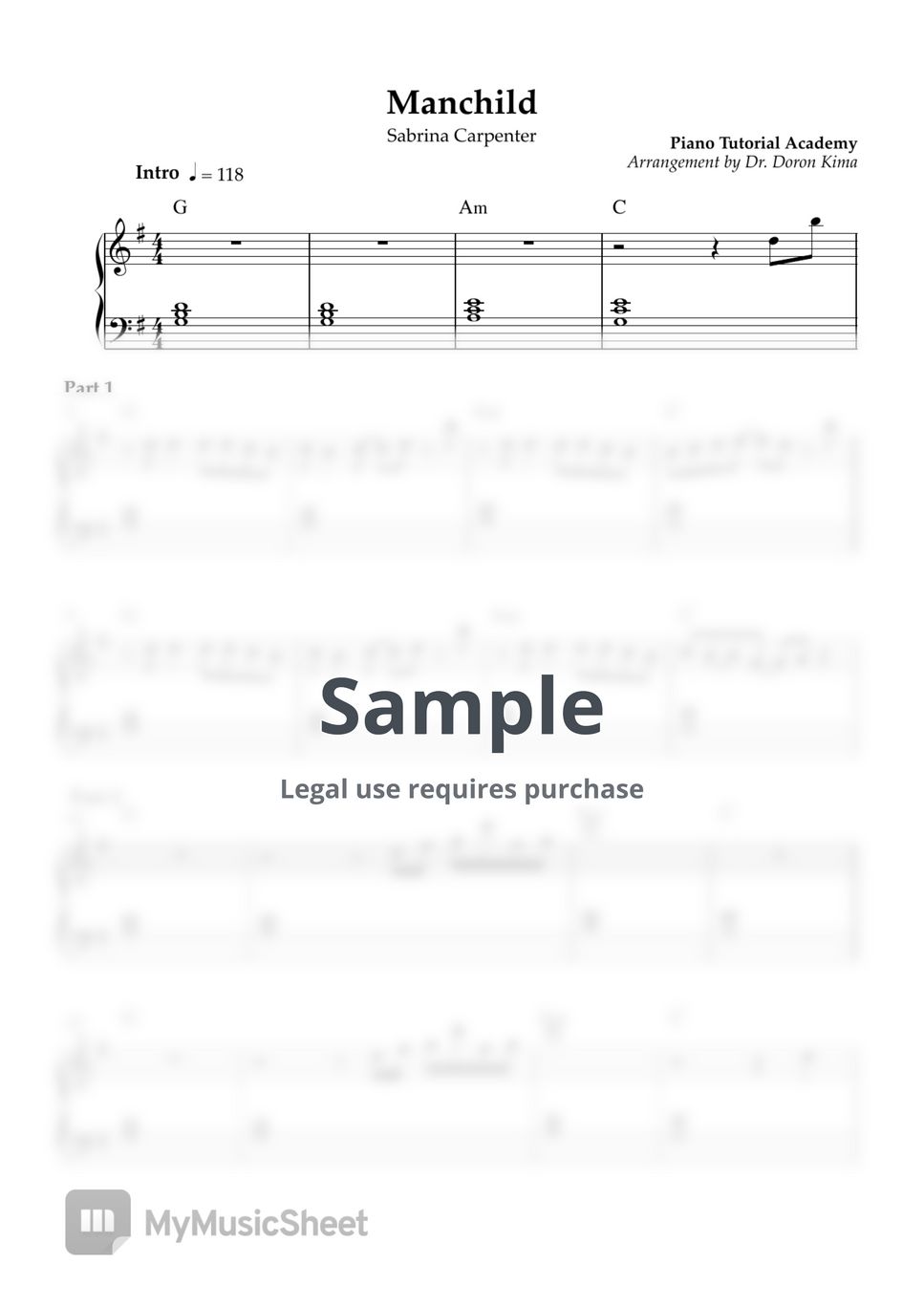 Sabrina Carpenter - Manchild (Piano Tutorial Academy - Dr. Doron Kima ...