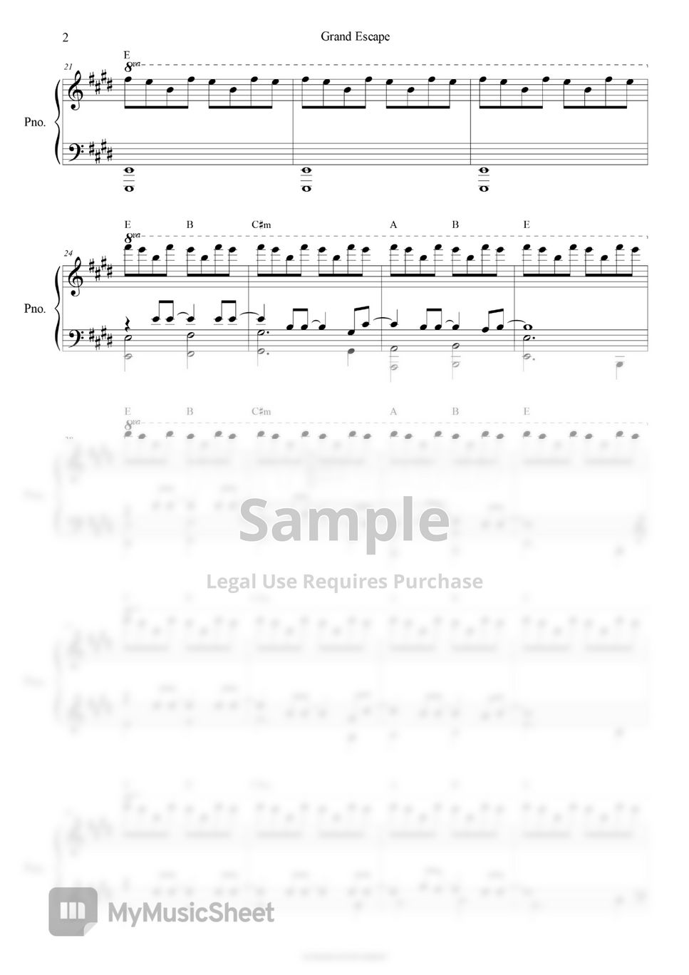 RADWIMPS - Grand Escape Sheets by KEYBOARD ENTERTAINMENT