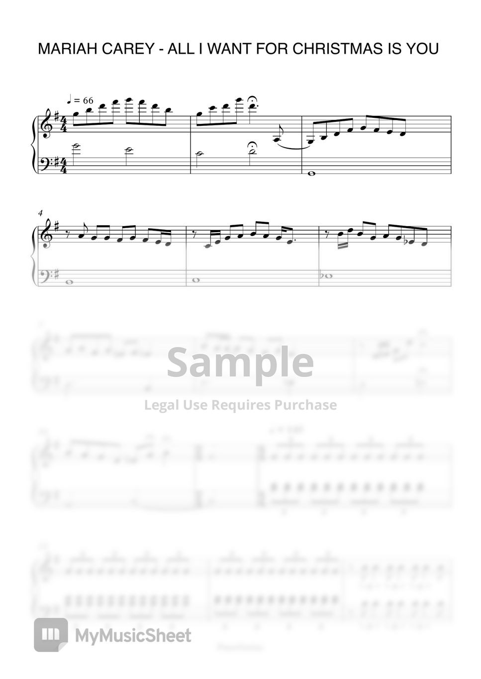 Mariah Carey - All I Want For Christmas Is You (EASY) Partitura by ...