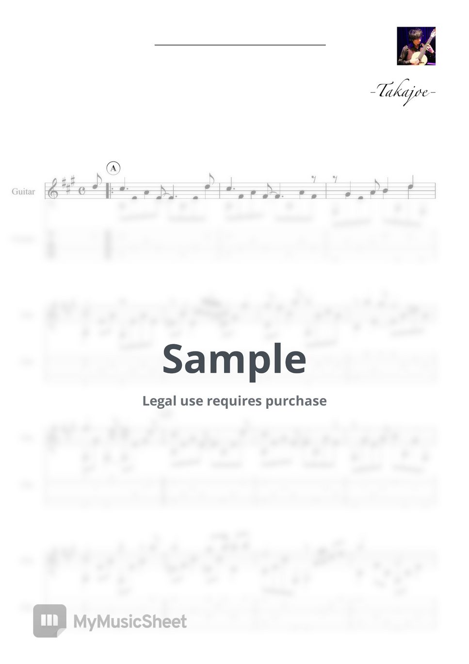 Theme Song - Somewhere Street TAB+1 Staff by 鷹城-Takajoe-