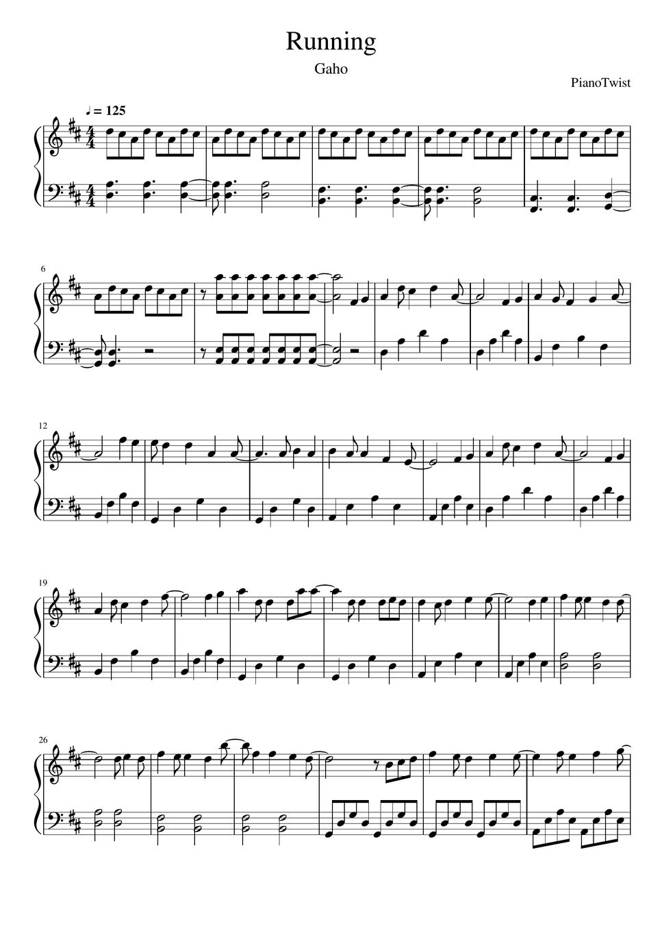 Gaho - Running (Start Up OST Part 5) Partition musicale by Piano Twist