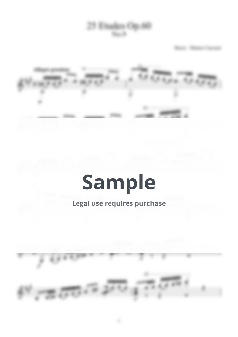 Matteo Carcassi - 25 ETUDES, Op. 60: No.9 Allegretto grazioso Sheet ...