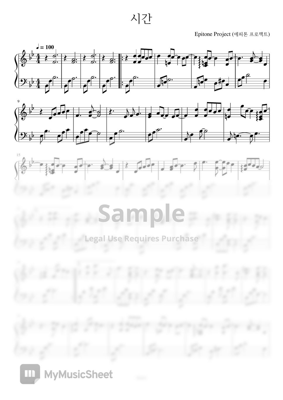 Epitone Project - Time (B♭ key) Sheets by Epiary