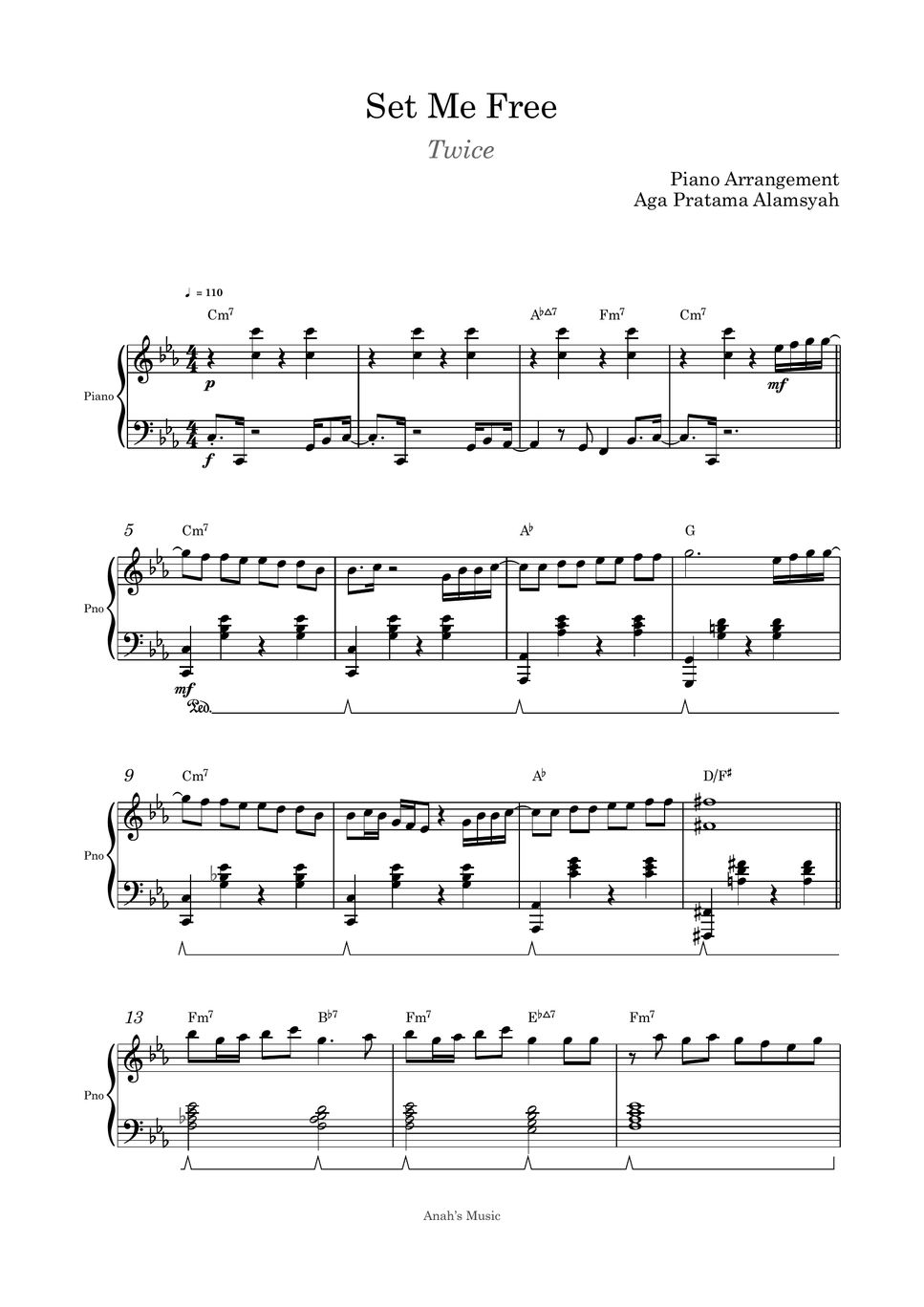 Twice - Set me free (Piano Solo) Sheet by Aga Pratama Alamsyah