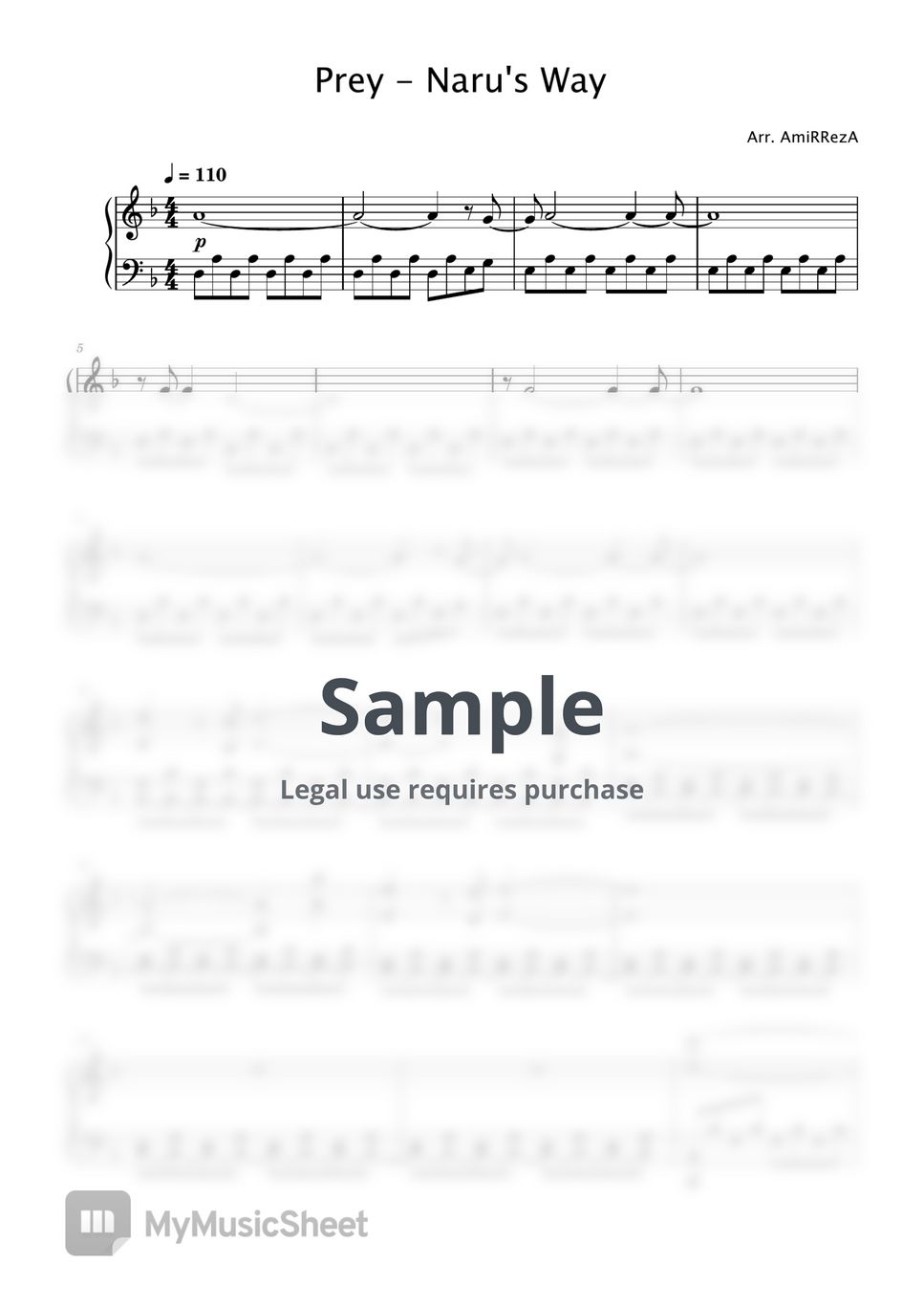 Sarah Schachner - Naru's Way (Prey) Sheets by AmiRRezA