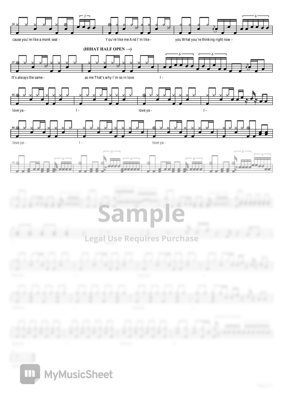 혁오 - LOVE YA Sheets by COPYDRUM