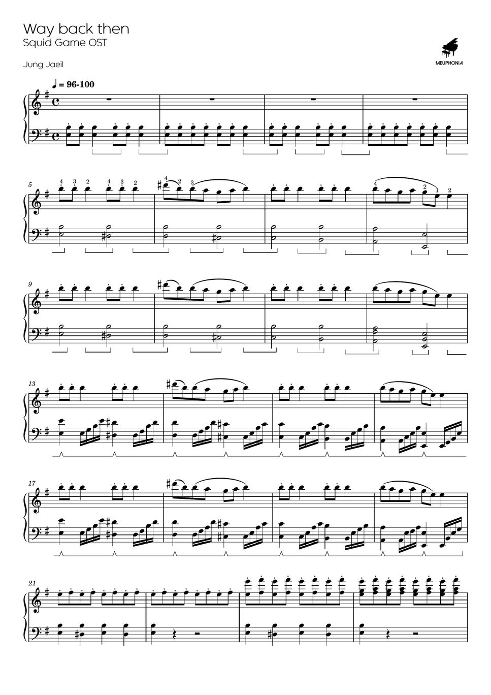 Squid Game - Way Back Then Sheet by Meuphonia