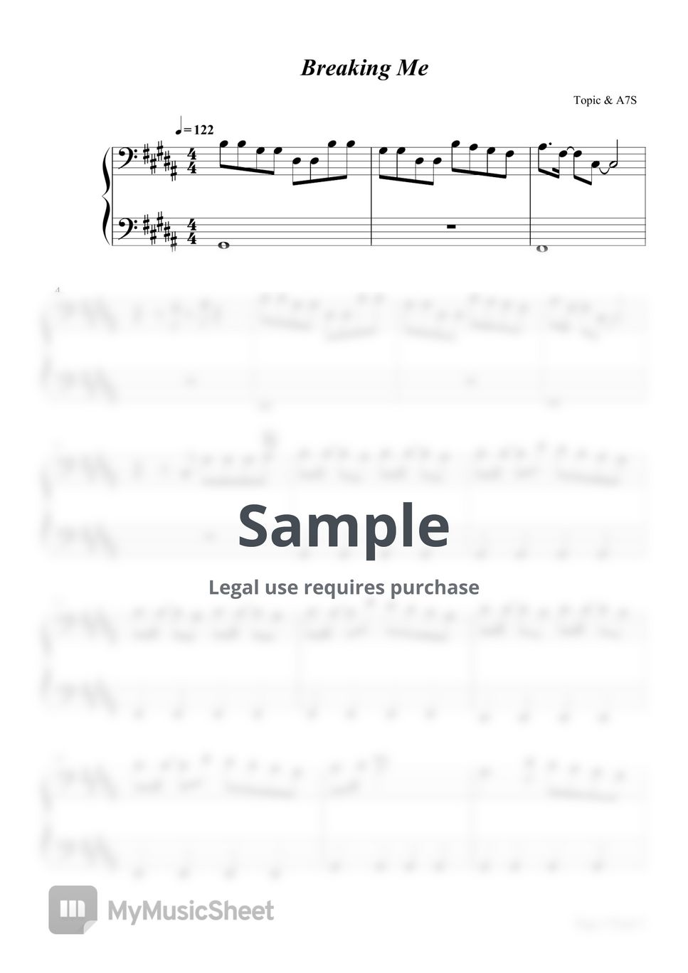 Topic - Breaking Me (Topic ft A7S) Sheets by Yilun