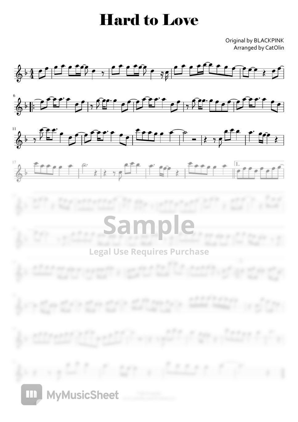 블랙핑크 - Hard to Love Sheet by 캣올린CatOlin