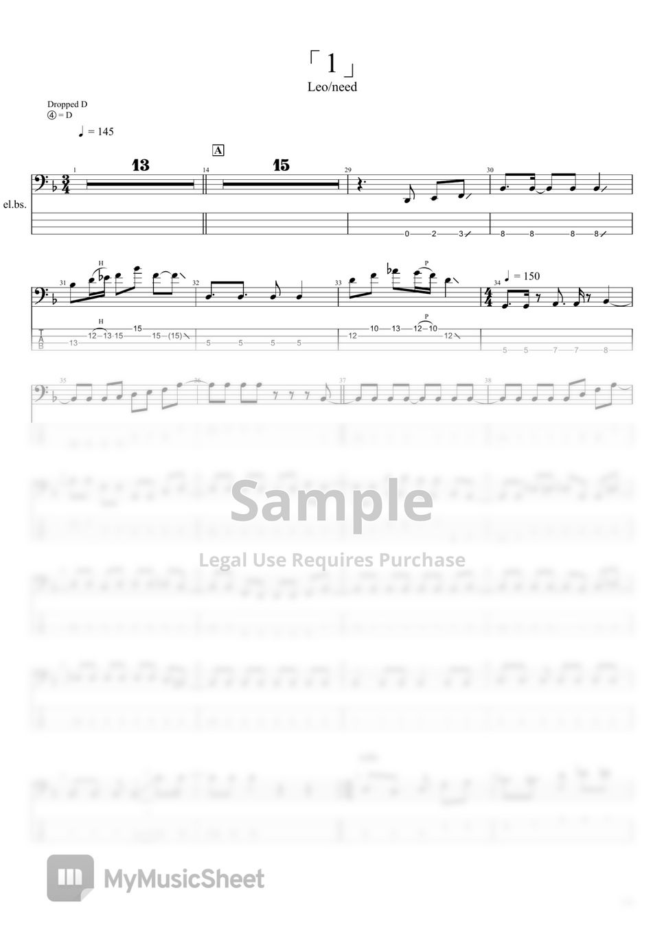 Leo/need - 「1」 Partition musicale by 雪鹽子