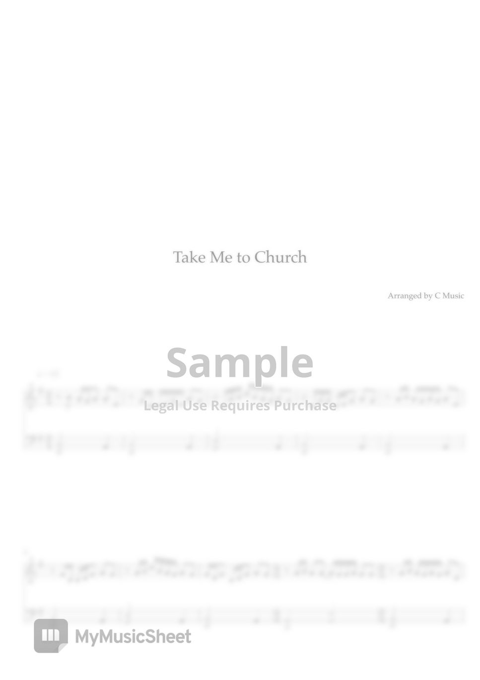 Hozier - Take me to church (Easy Version) 악보 by C Music