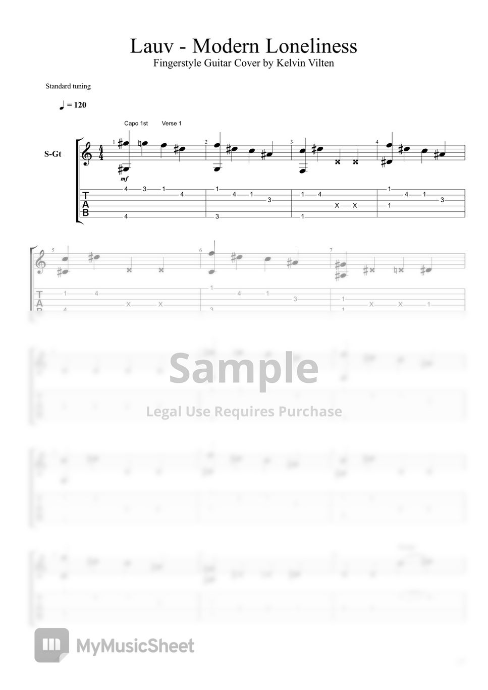 LAUV - Modern Loneliness Sheet Music by Kelvin Vilten