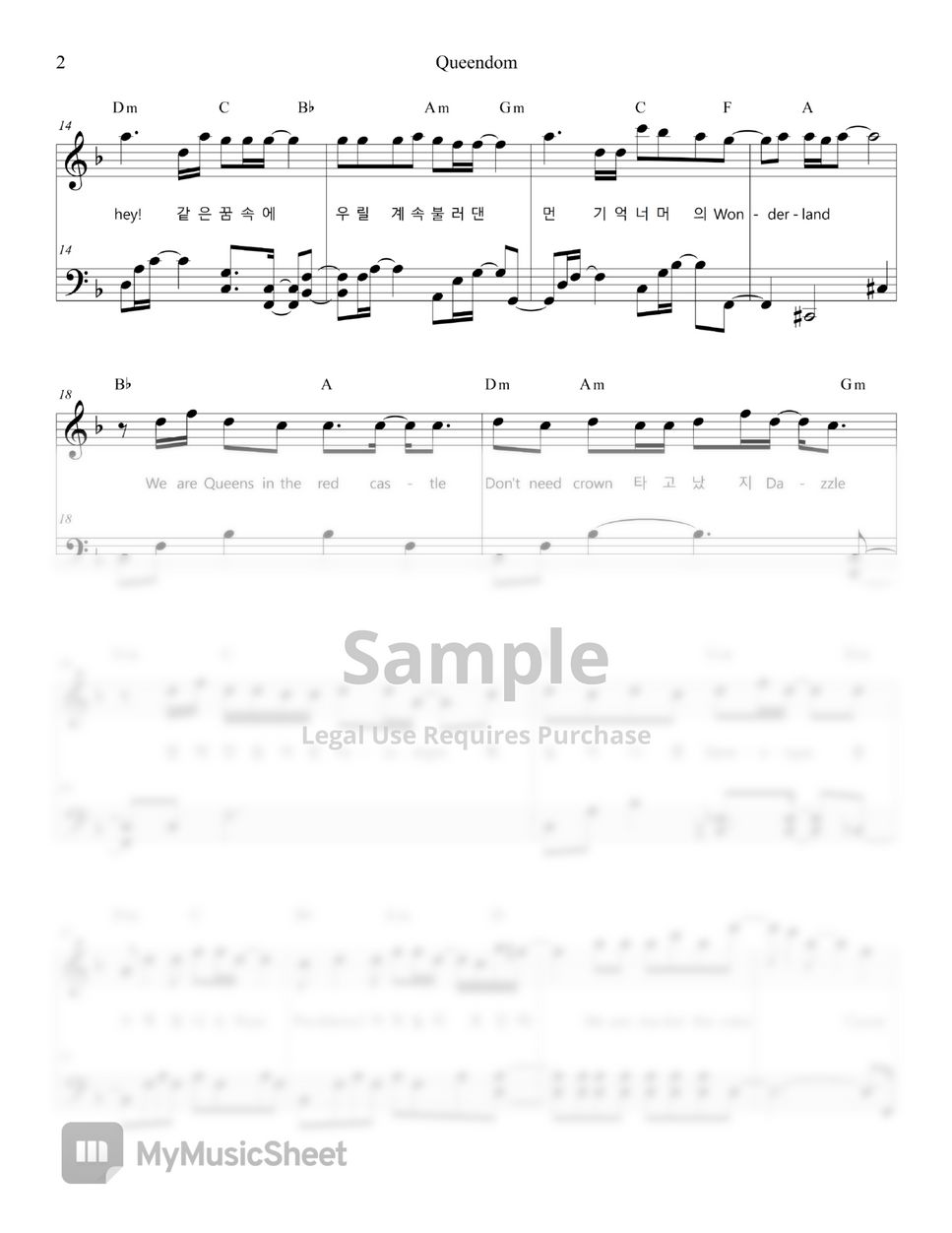 Red Velvet (레드벨벳) - Queendom (Easy Version) Sheets by ChansMusic