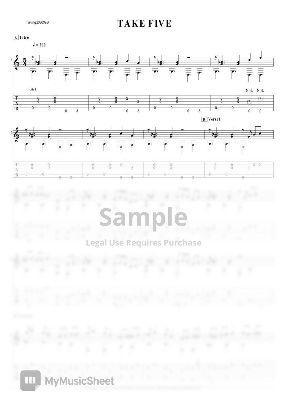 Paul Desmond - Take5 Sheets by Yu Watanabe