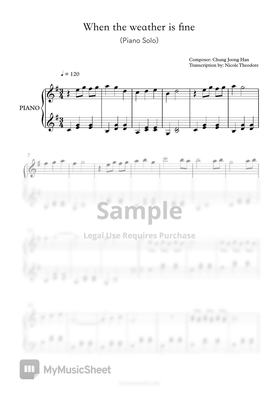 When the weather is fine - When the weather is fine Sheet Music by ...