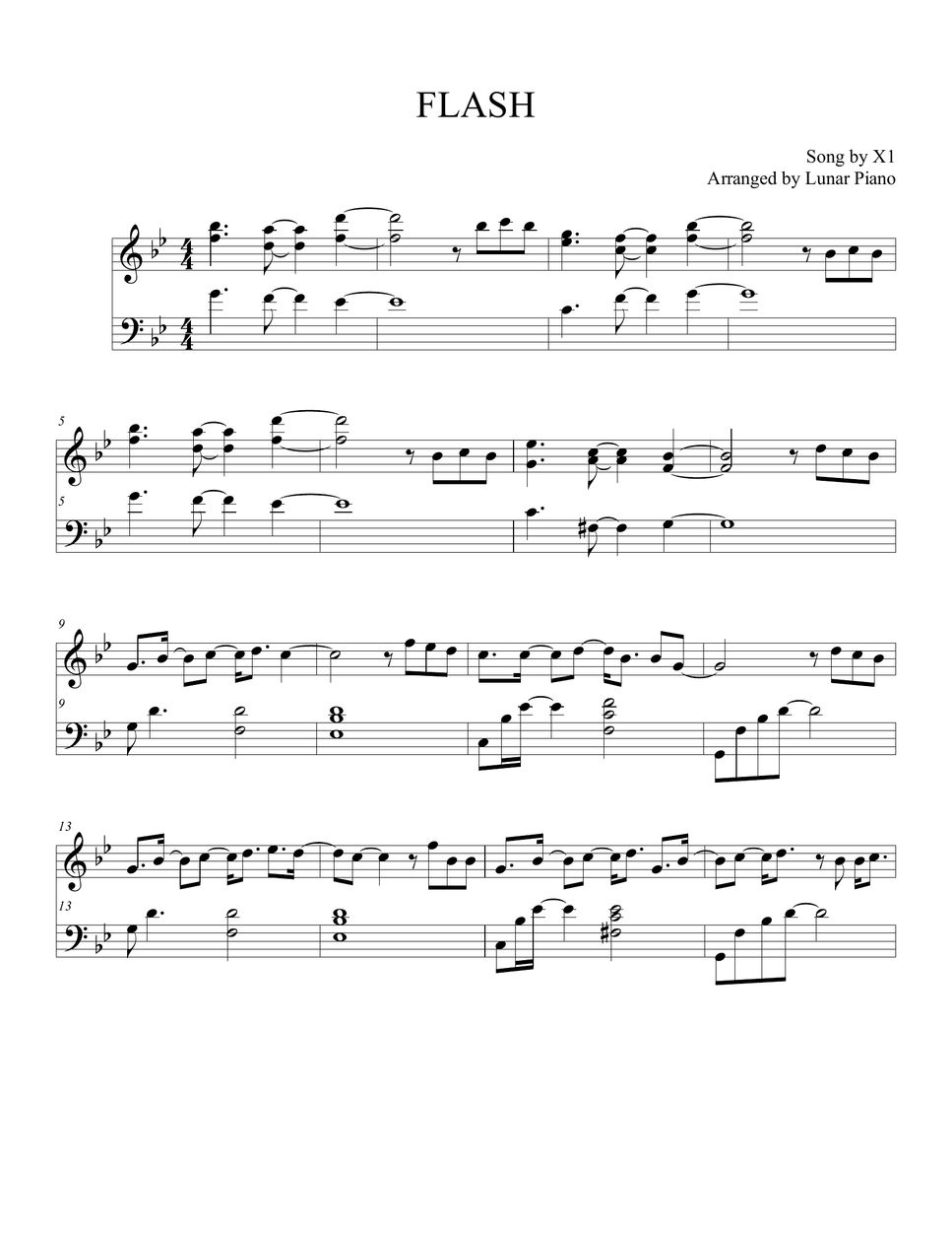X1 엑스원 - FLASH (Normal + Easy) Sheet