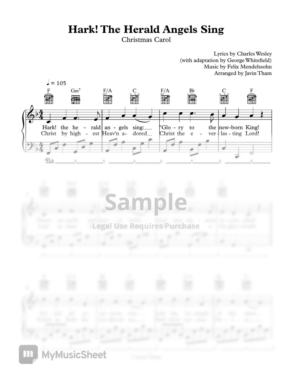 Hark! The Herald Angels Sing Sheets by Javin Tham