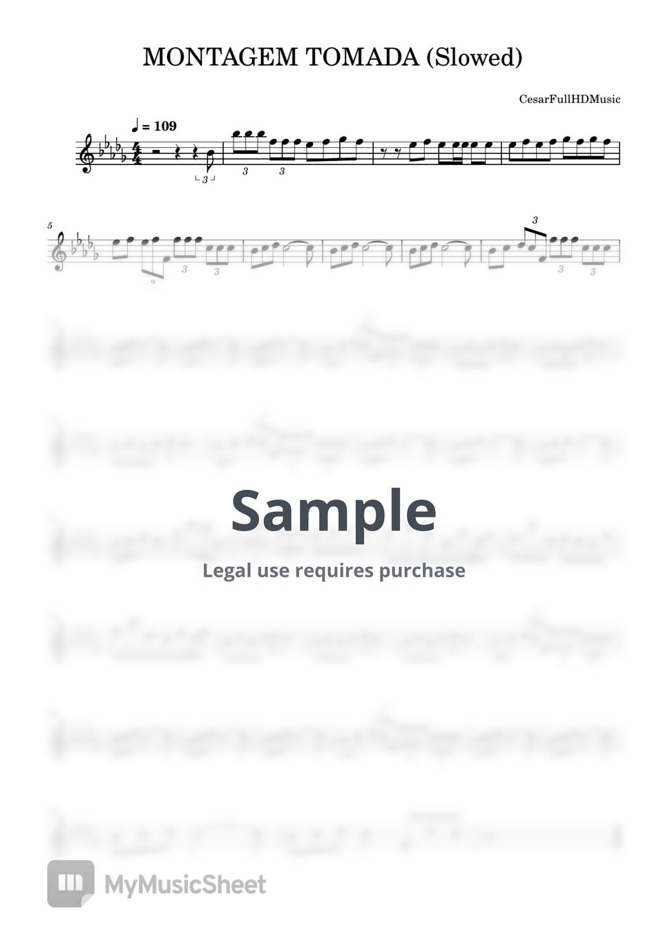 MXZI - MONTAGEM TOMADA (Slowed) Sheet Music