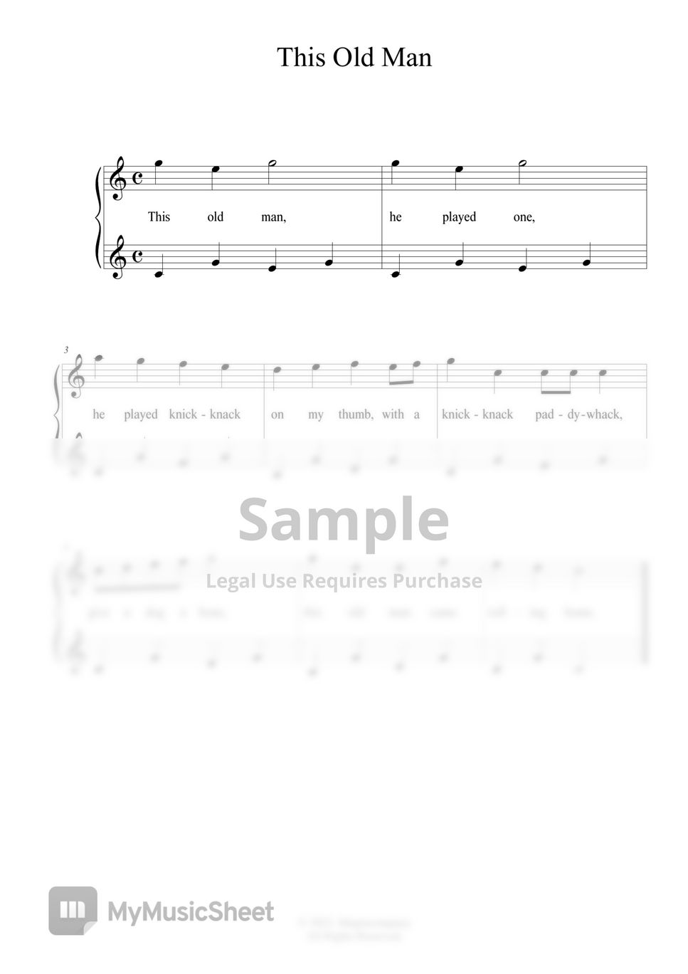 This Old Man Sheet Music by MyMusicSheet Official