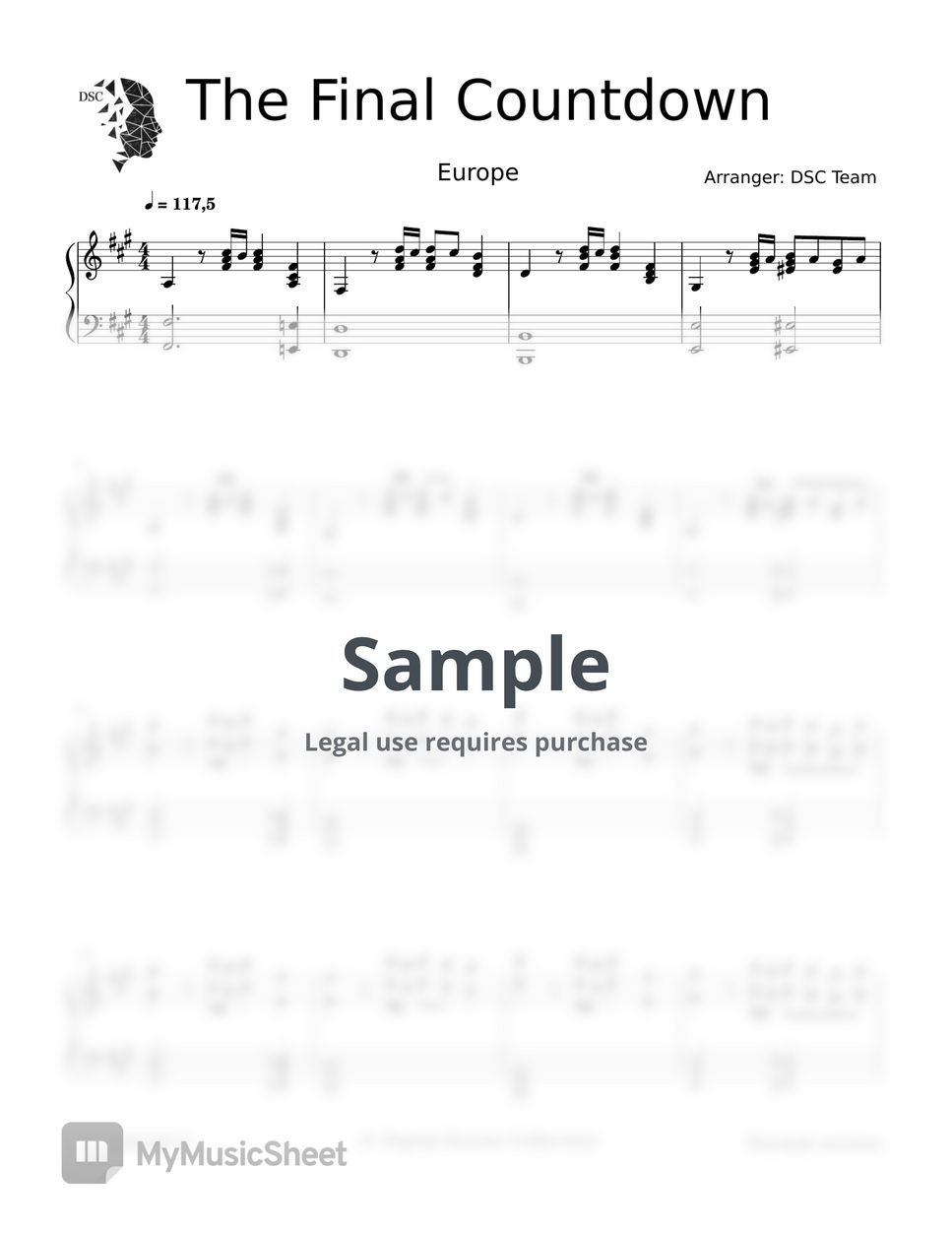 Europe - The Final Countdown Sheets by Digital Scores Collection
