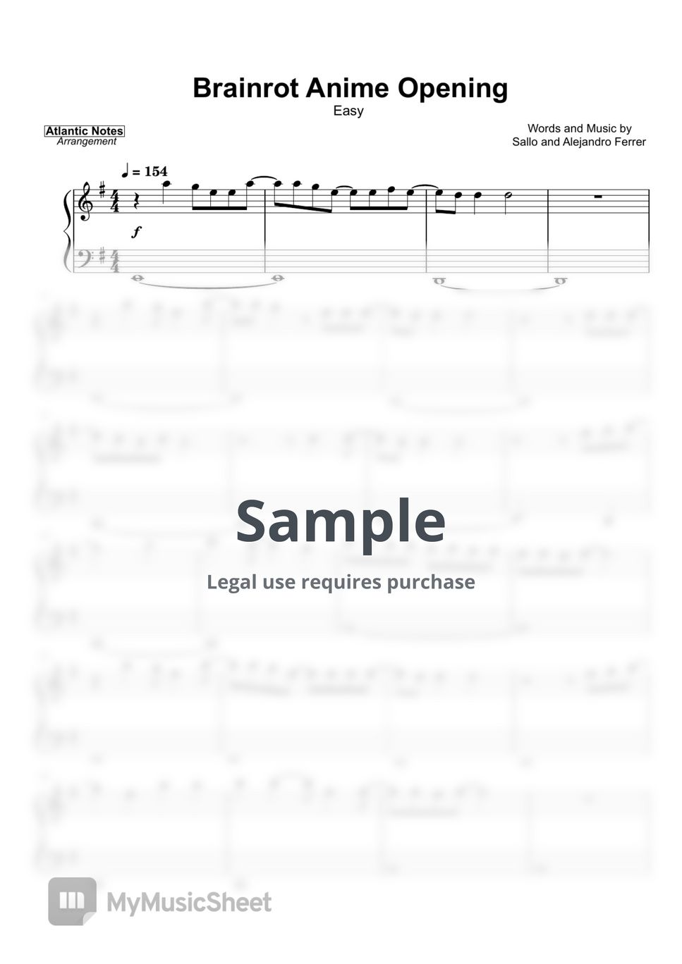 Sallo, Alejandro Ferrer - Brainrot Anime Opening 乐谱 by Atlantic Notes