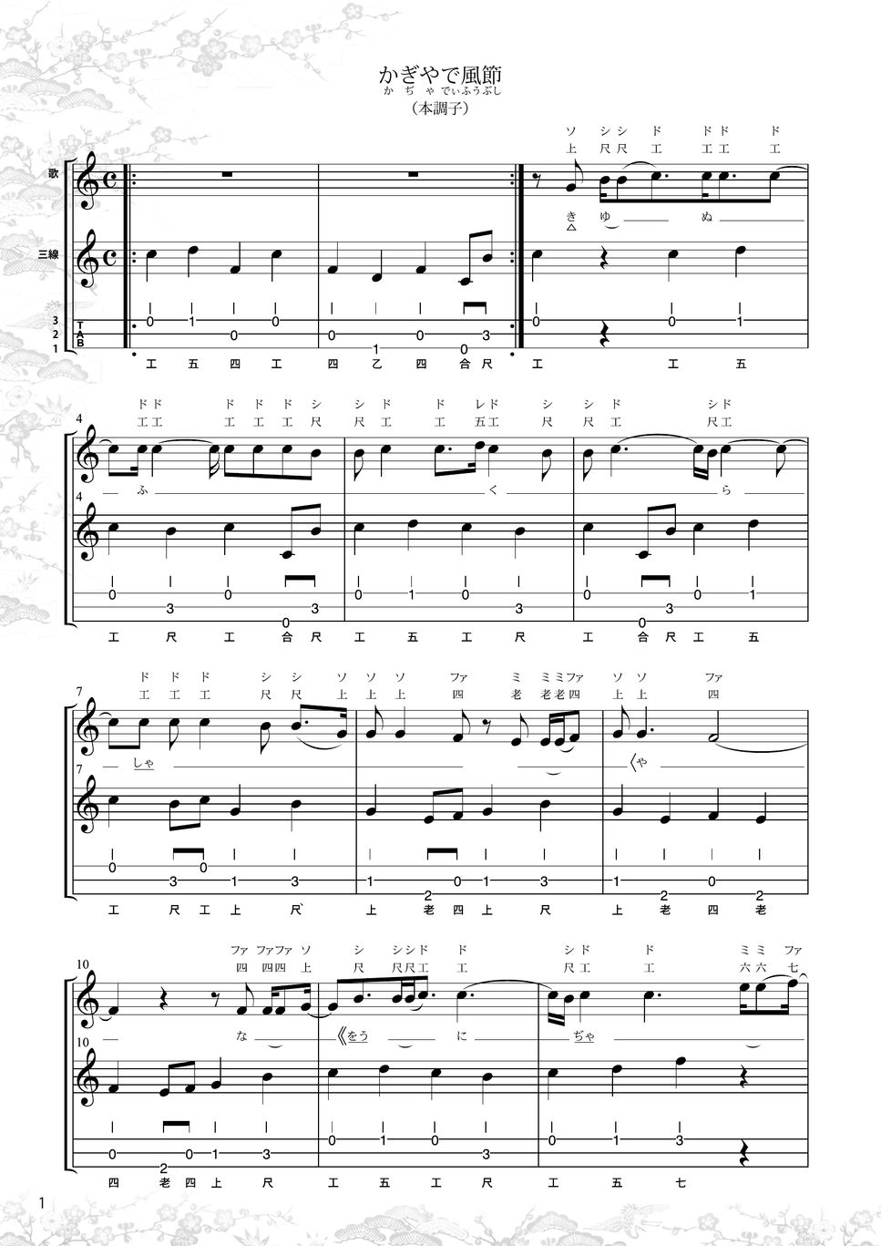 YAMAUCHI MASAYA - KAJADHIFU BUSHI (Play Along Okinawa Sanshin (Sheet ...