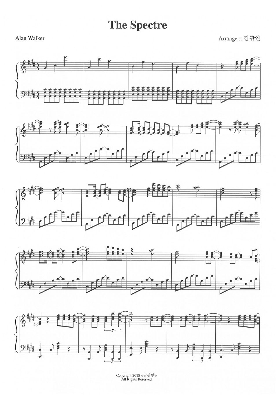 Alan Walker - The Spectre Sheet