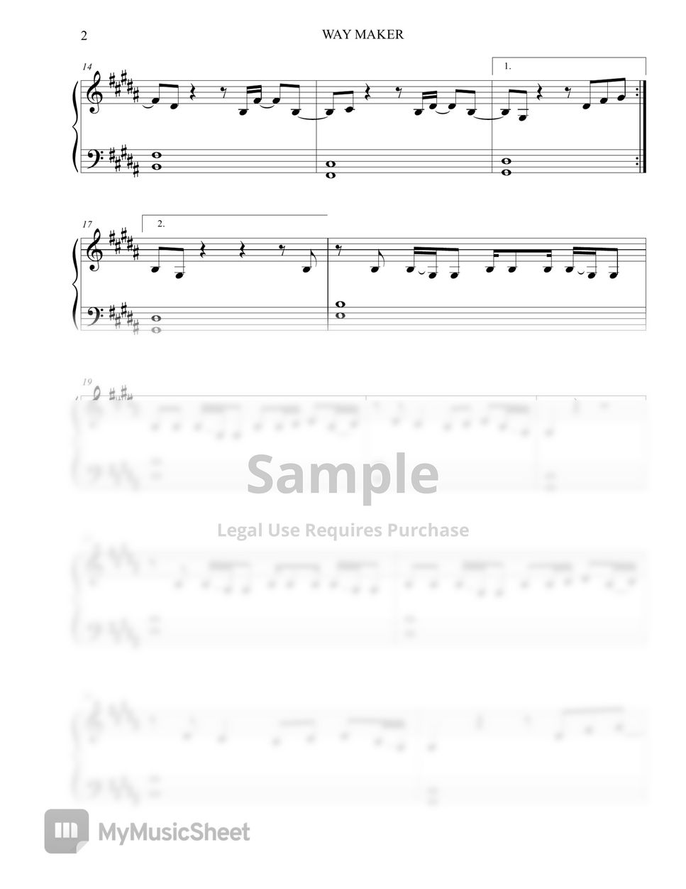 Way Maker - Sinach 악보